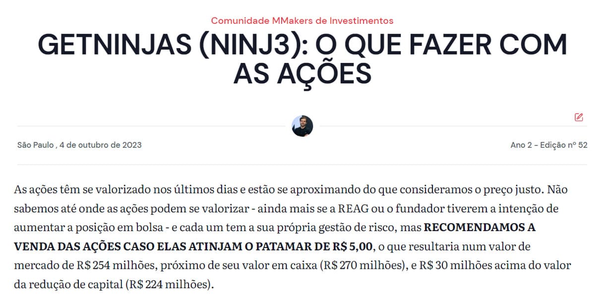 GetNinjas (NINJ3): foi bom enquanto durou - Market Makers